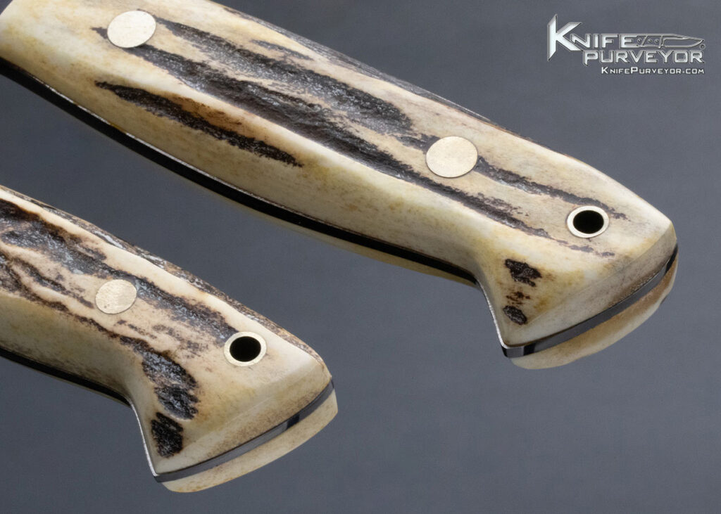 Colin Cox Custom Knife 2 Knife Set Stag Fighter and Hunter with Wooden ...