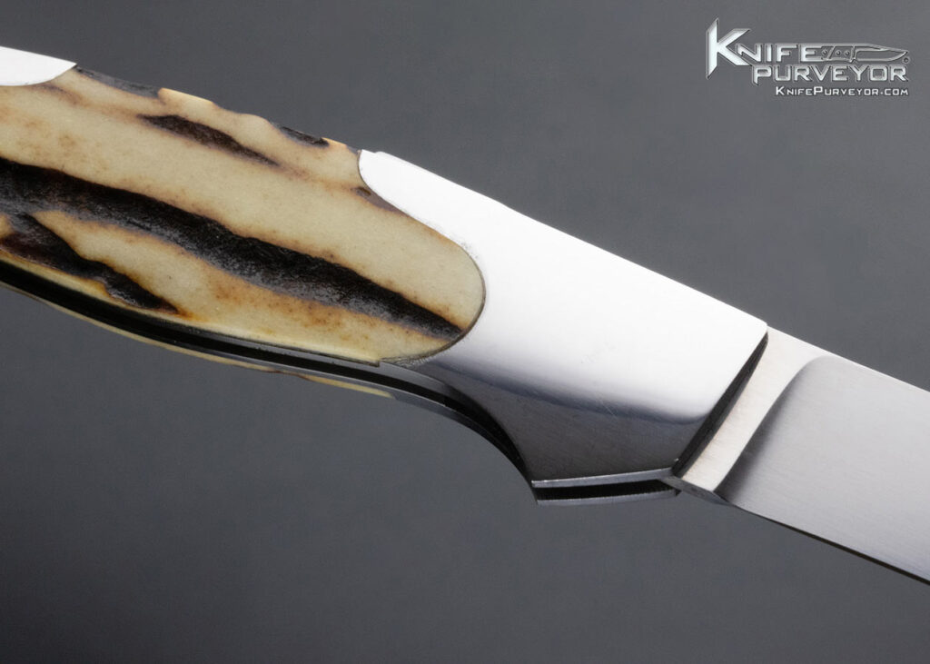 Tim Herman Custom Knife Stag Semi Interframe Lockback - Knife Purveyor