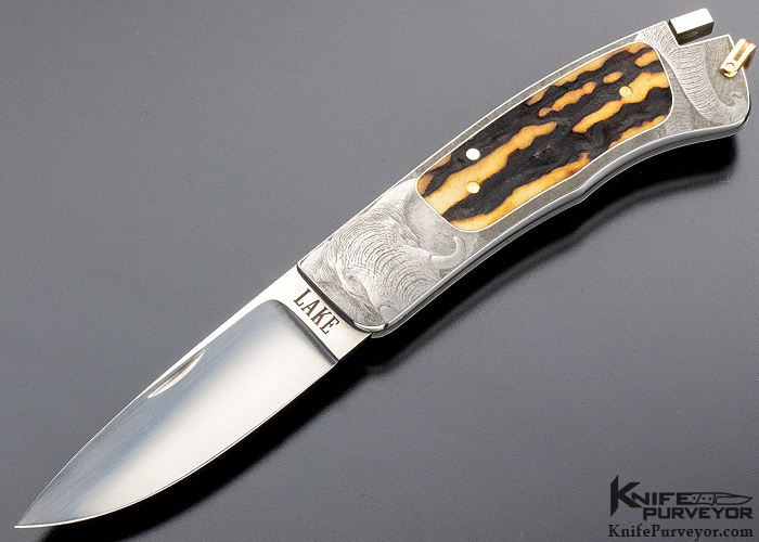 Ron Lake Custom Knife Firmo Fracassi Engraved Elephant and Rhino Stag ...