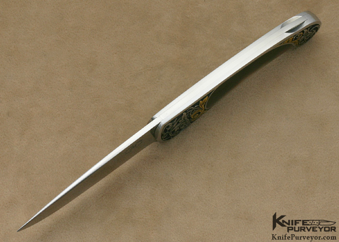 Steve Hoel Custom Knife Black Lip Tahitian Pearl Shell Interframe ...