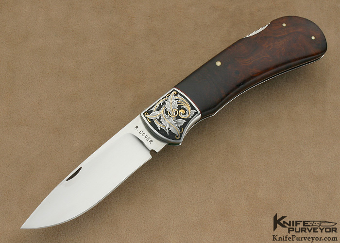 Ray Cover Custom Knife Desert Ironwood Lockback Engraved by Joe Mason ...