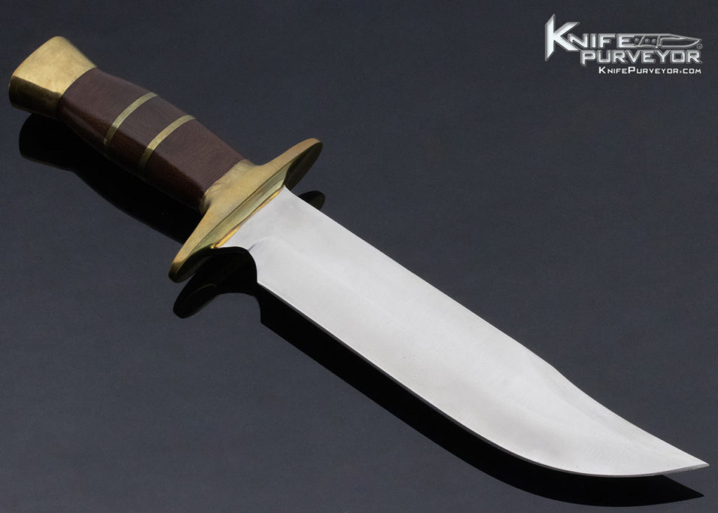 John Nelson Cooper Custom Knife Micarta and Brass Bowie - Knife Purveyor