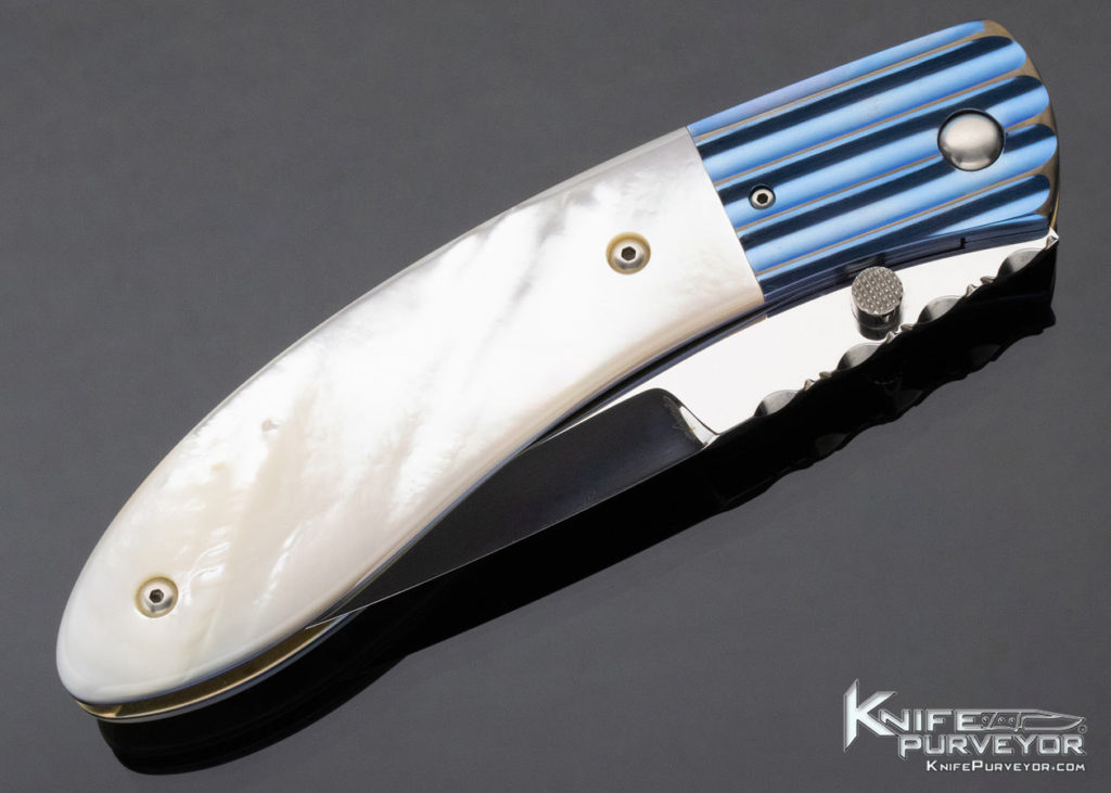 Phil Boguszewski Custom Knife Mother of Pearl and Fluted Anodized ...