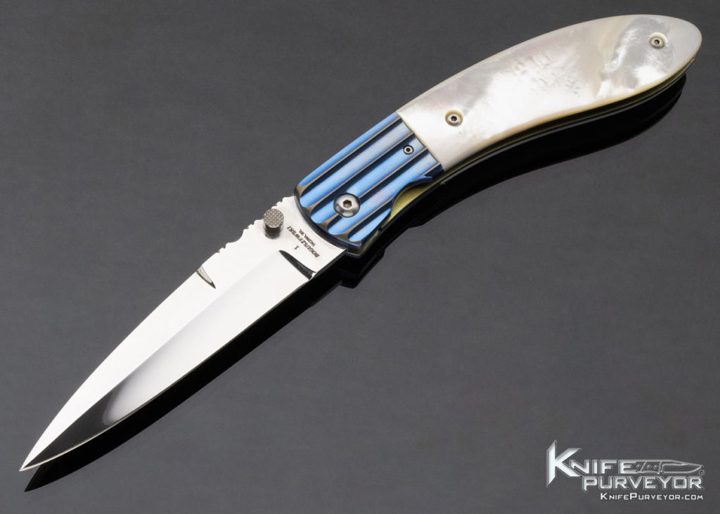 Phil Boguszewski Custom Knife Mother of Pearl and Fluted Anodized ...