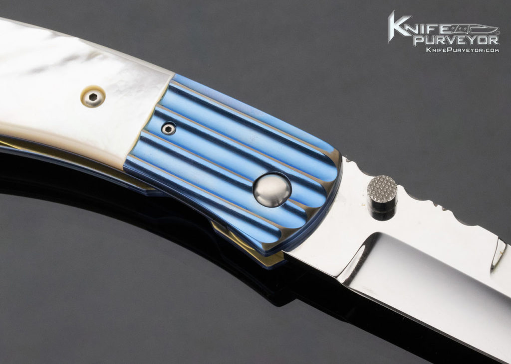 Phil Boguszewski Custom Knife Mother of Pearl and Fluted Anodized ...