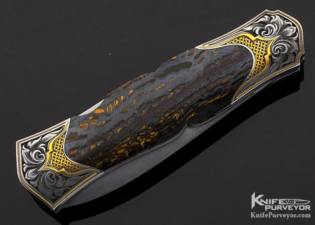Buster Warenski Custom Knife Lockback Dagger Engraved by Julie Warenski ...