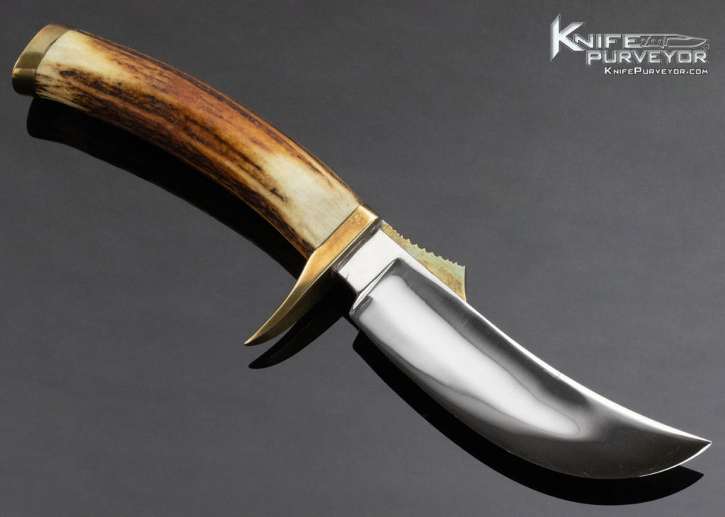 Bill Moran Custom Knife Lime Kiln Upswept Skinner with Brass Thumb ...
