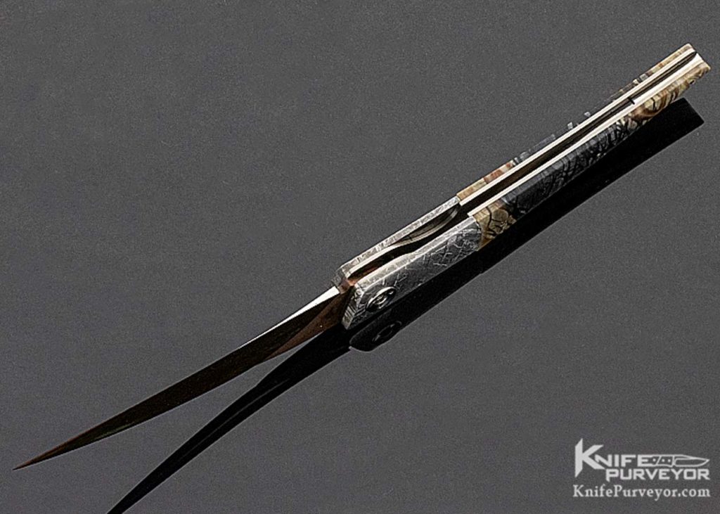 Bertie Rietveld Dragon Skin Damascus, Meteorite & Jasper Folder - Knife ...