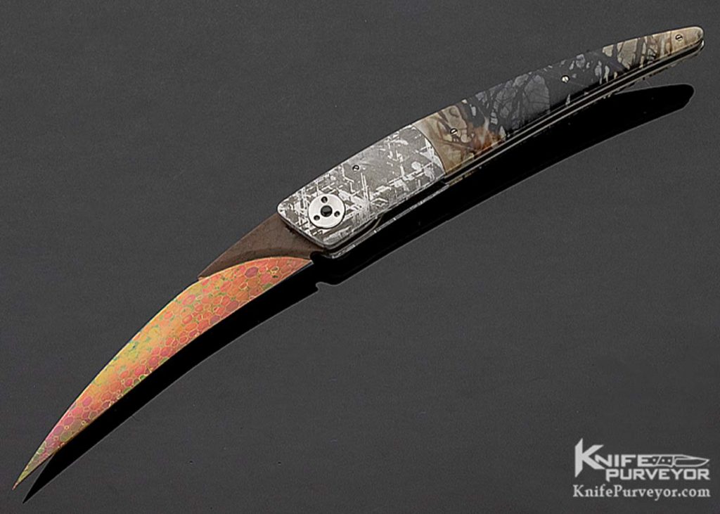 Bertie Rietveld Dragon Skin Damascus, Meteorite & Jasper Folder - Knife ...