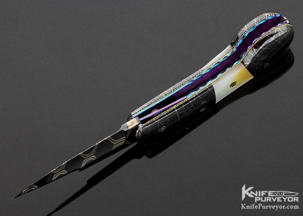 Frank Potter Custom Knives Mother of Pearl & Rober Eggerling Damascus ...