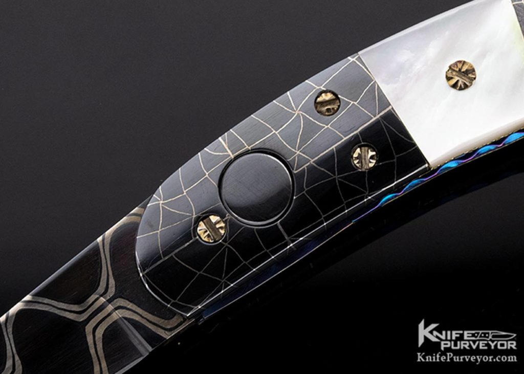 Frank Potter Custom Knives Mother of Pearl & Rober Eggerling Damascus ...
