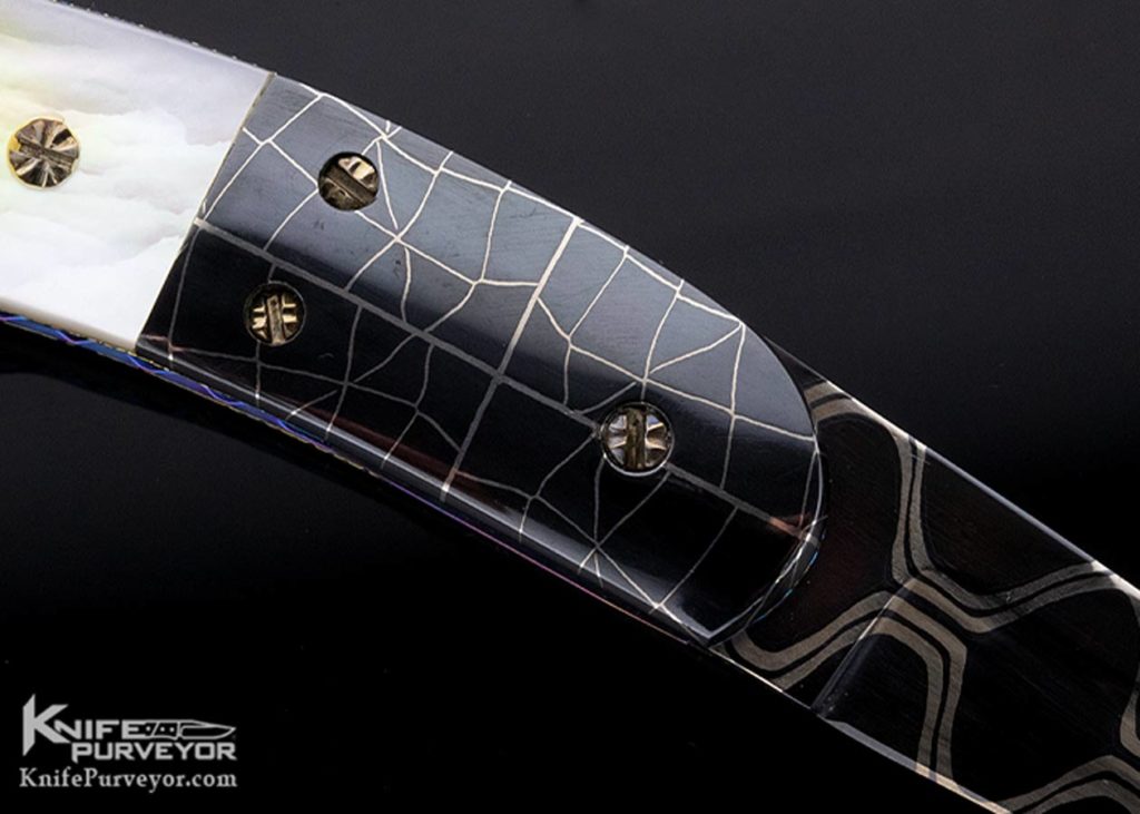 Frank Potter Custom Knives Mother of Pearl & Rober Eggerling Damascus ...