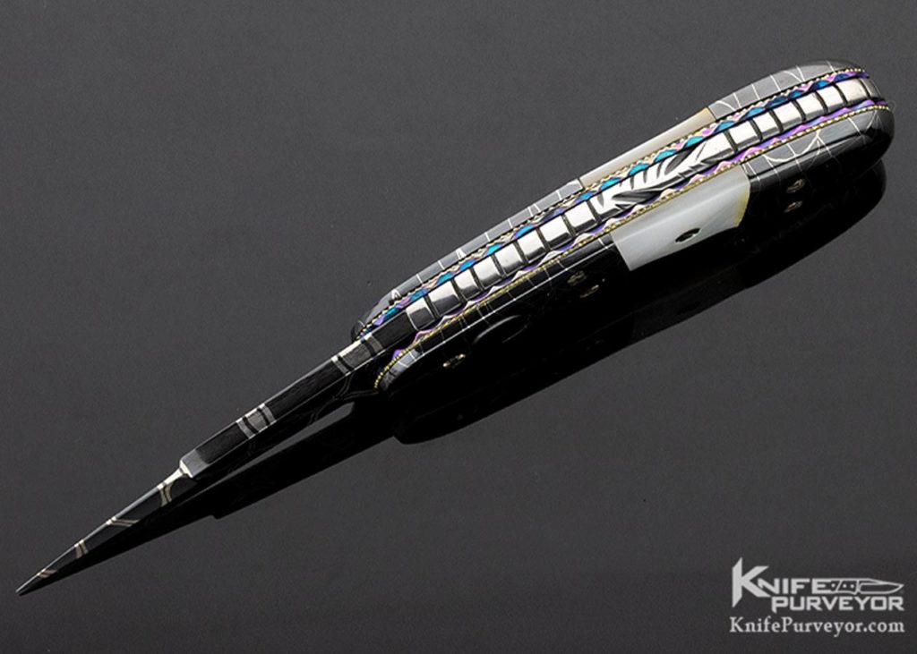 Frank Potter Custom Knives Mother of Pearl & Rober Eggerling Damascus ...