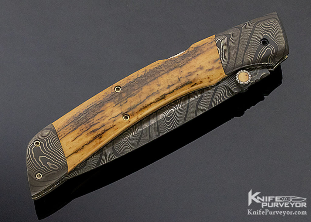 Charlie Dake Custom Knife Damascus and Mammoth D/A Automatic with ...