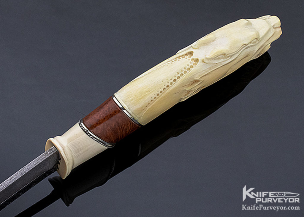 Roger Bergh Custom Knife "Nordic Wolf" Carved Mammoth and Sole ...