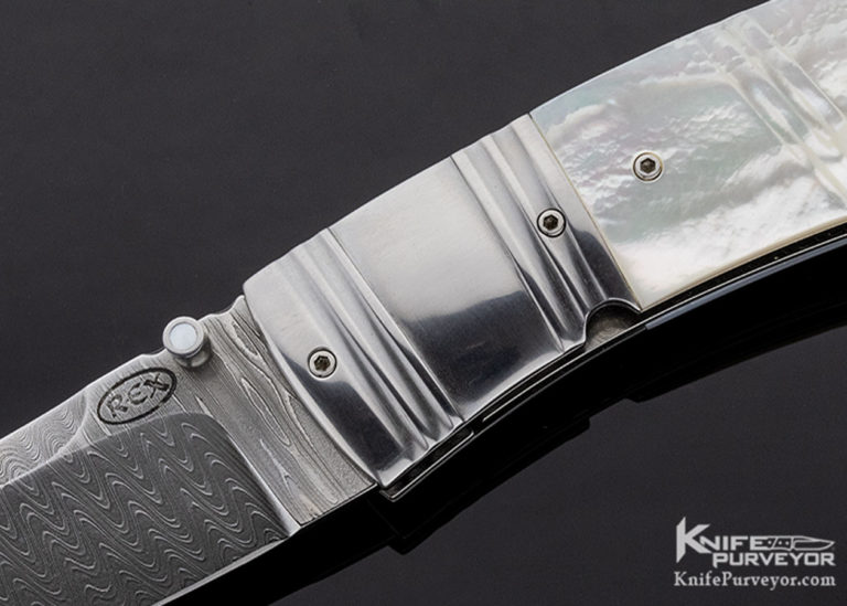 Rex Robinson Custom Knife Damascus, Fluted Steel & Fluted Mother of ...