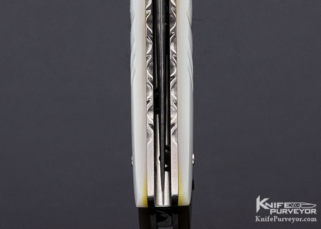 Rex Robinson Custom Knife Damascus, Fluted Steel & Fluted Mother of ...