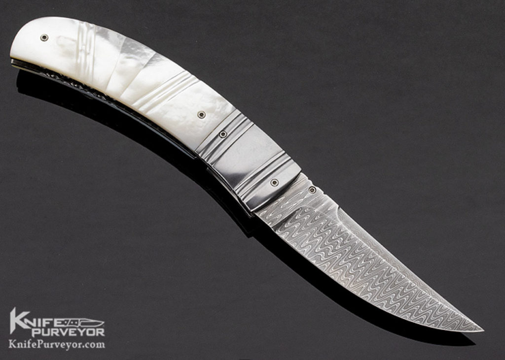 Rex Robinson Custom Knife Damascus, Fluted Steel & Fluted Mother of ...