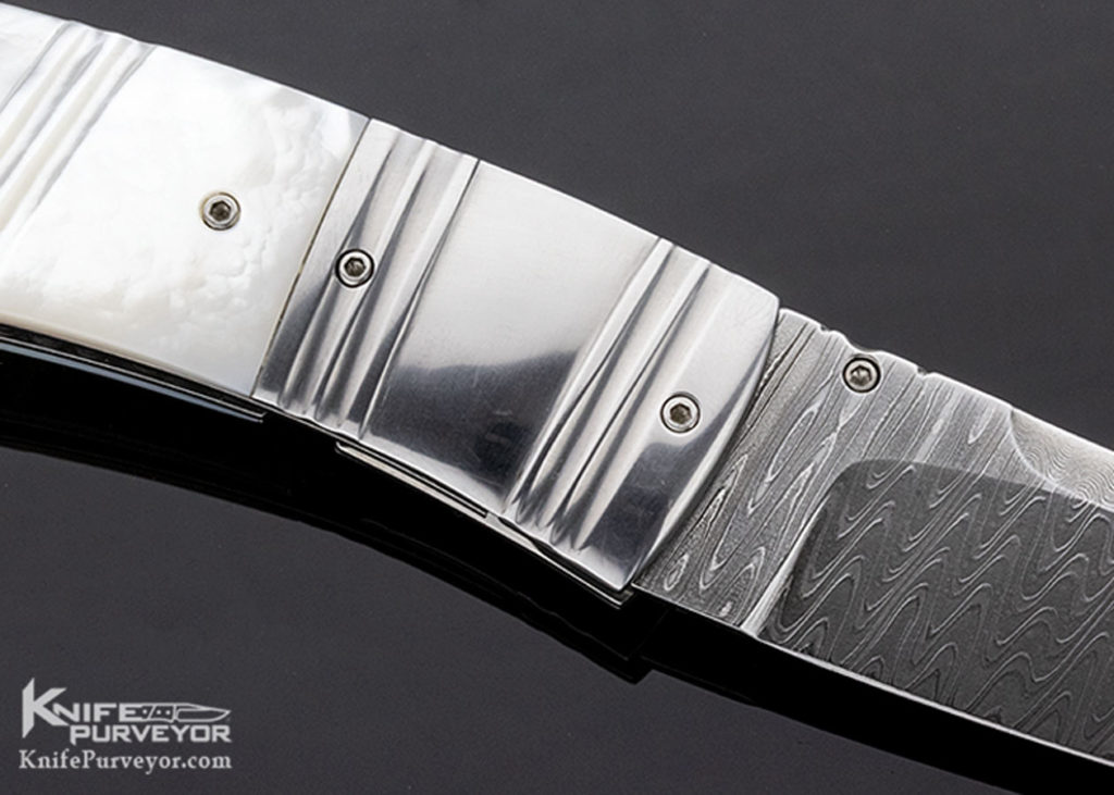Rex Robinson Custom Knife Damascus, Fluted Steel & Fluted Mother of ...