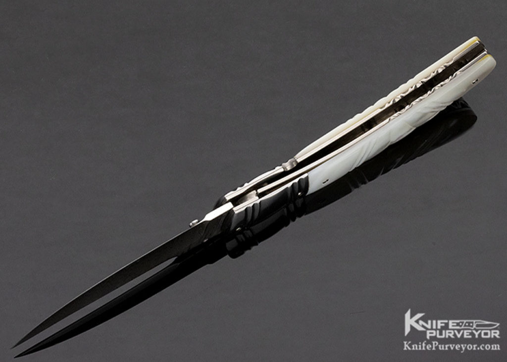 Rex Robinson Custom Knife Damascus, Fluted Steel & Fluted Mother of ...