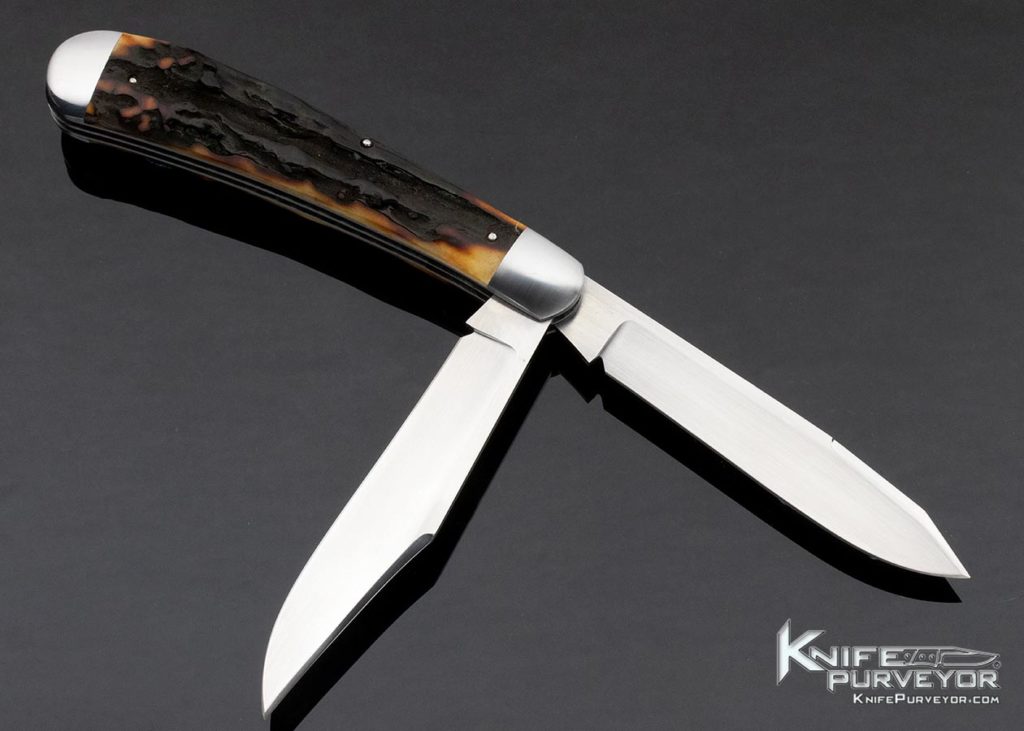 Luke Swenson Custom Knife Stag 2 Blade Remington Bullet Slip Joint ...