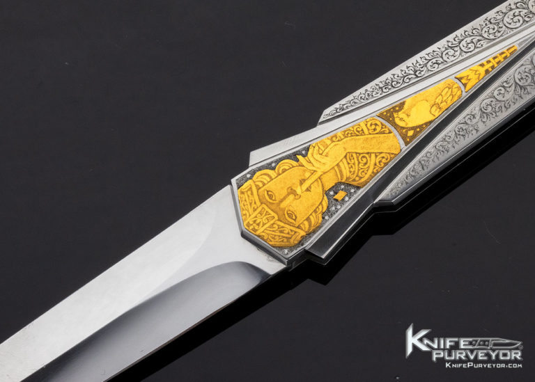 Ken Steigerwalt Custom Knife Fluted Lockback Dagger with 14Kt Gold ...