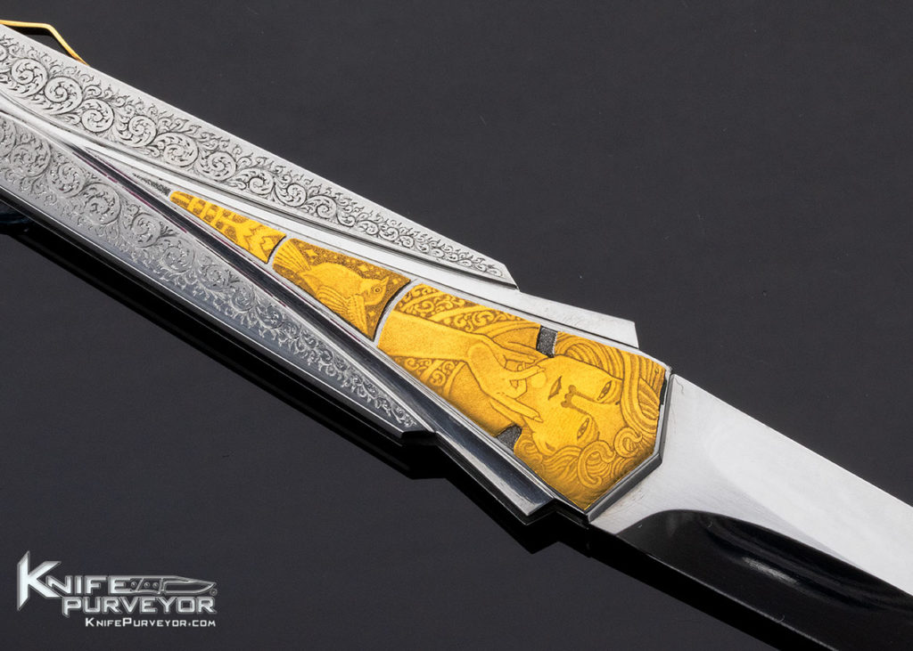 Ken Steigerwalt Custom Knife Fluted Lockback Dagger with 14Kt Gold ...
