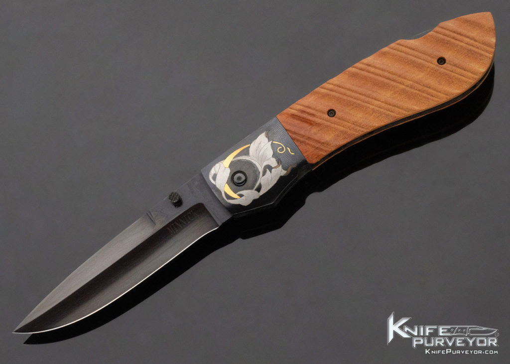 Jim Minnick Custom Knife Fluted Wood Lockback Engraved by Joyce Minnick ...