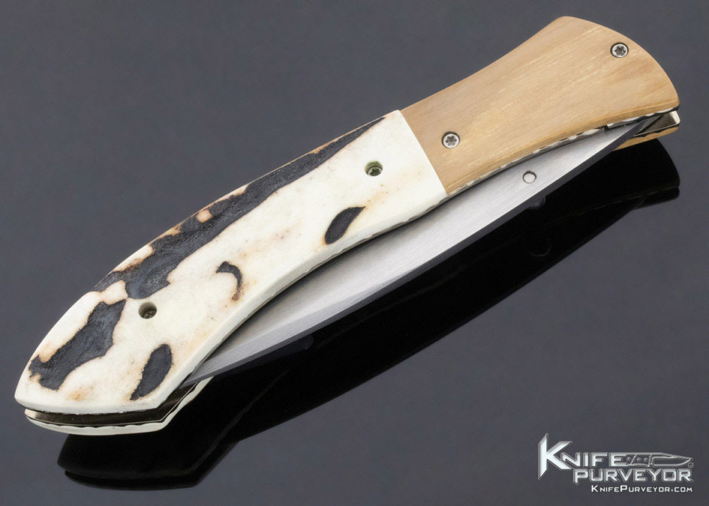 Aaron Frederick Custom Knife Stag and Mammoth Linerlock - Knife Purveyor