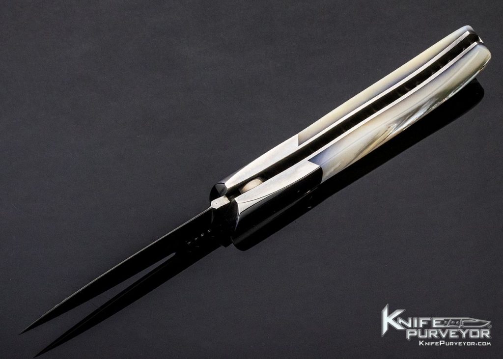Charlie Dake Custom Knife Mother of Pearl Button Release Automatic ...