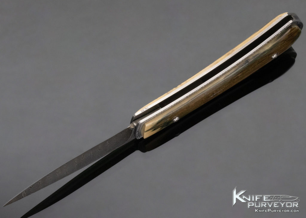 Tommy Lee Custom Knife Damascus Lockback Engraved by Mel Wood - Knife ...