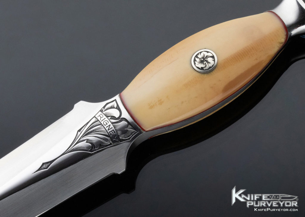 Willie Rigney Custom Knife Ron Skaggs Engraved Fossilized Walrus ...