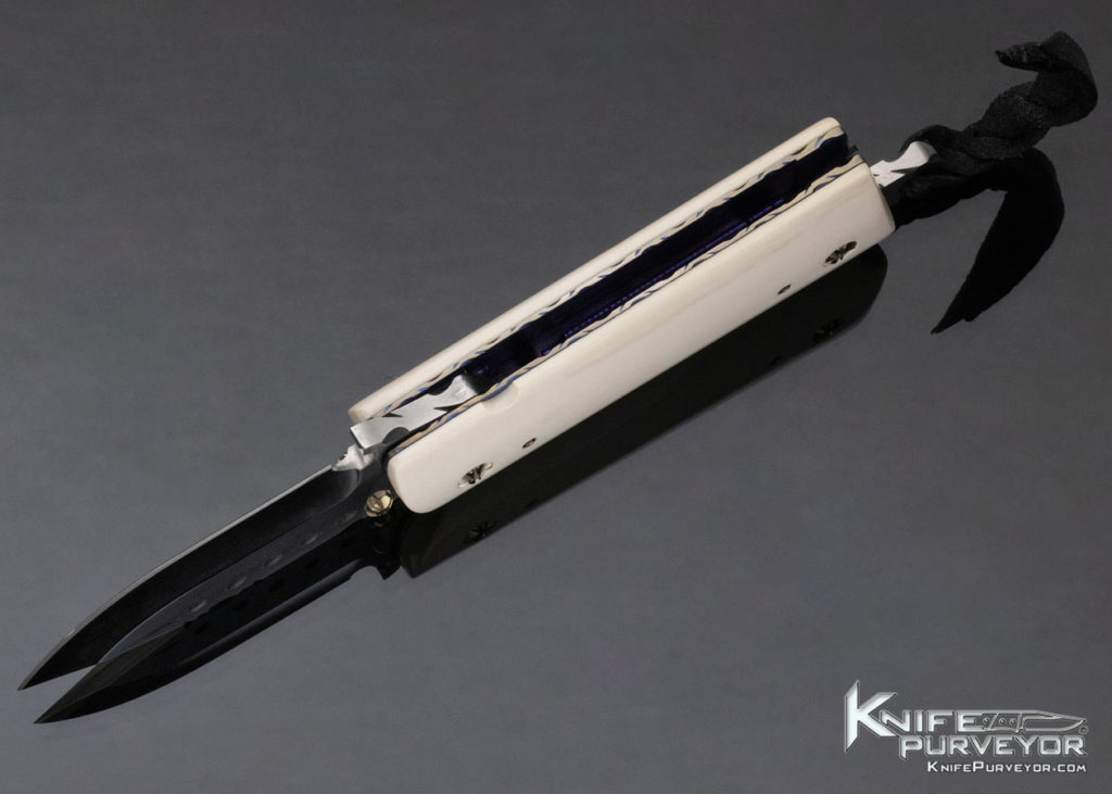 Gene Baskett Custom Knife "Garbo" Gary Williams Scrimshawed Mammoth 45 ...