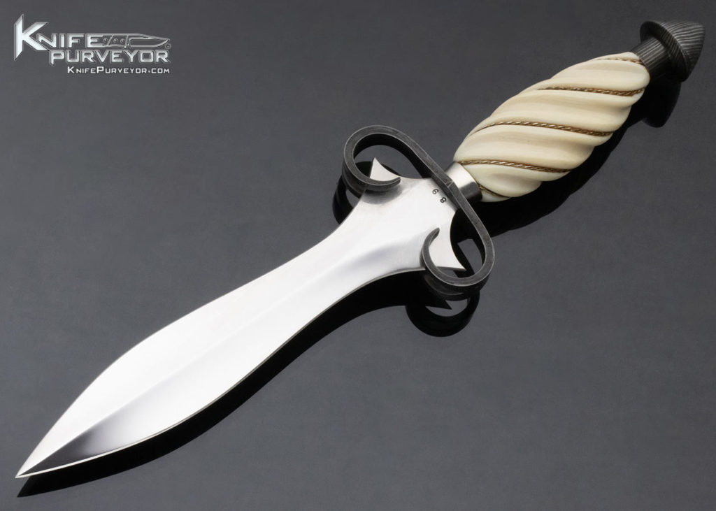 Jim Ence Custom Knife Fluted Mammoth with Braided Wire and Damascus ...