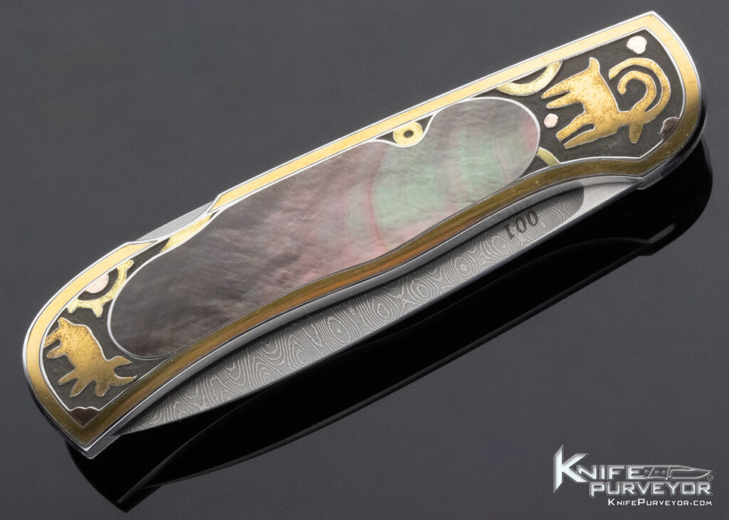 Warren Osborne Custom Knife Tim and Christy George Engraved Damascus ...