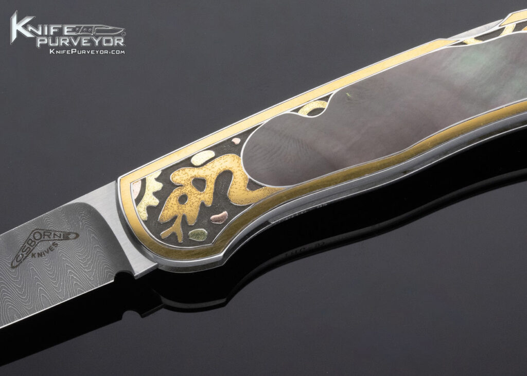Warren Osborne Custom Knife Tim and Christy George Engraved Damascus ...