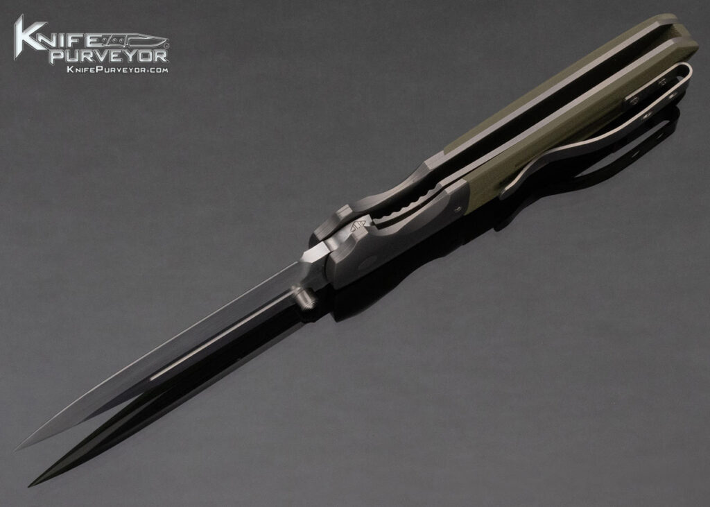 John W. Smith Custom Knife Large TAD Dauntless Green G10 & Titanium Linerlock - Knife Purveyor