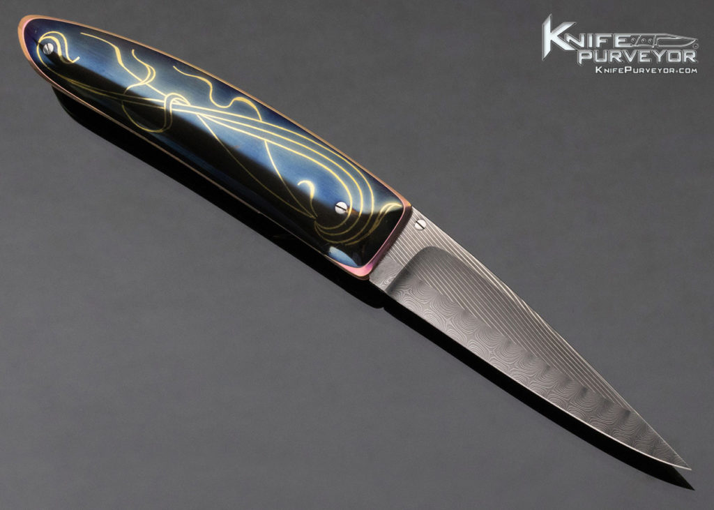 Owen Wood Custom Knife Armin Winkler Engraved N'Dabele Pattern Inset ...