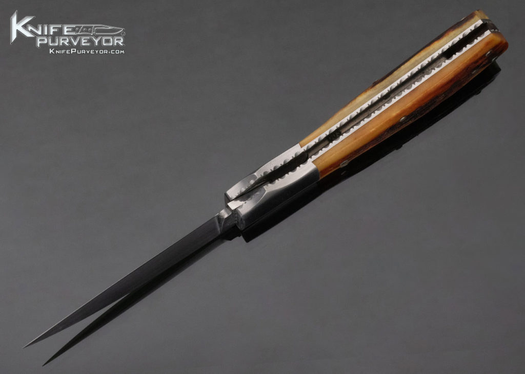 Frank Centofante Custom Knife Amber Stag - Knife Purveyor