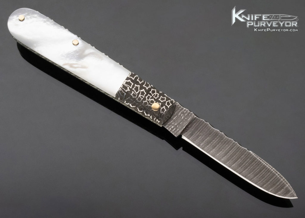 Kay Embretsen Custom Knife Mother of Pearl and Sole Authorship Damascus ...