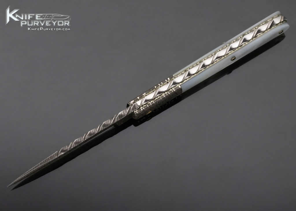 Kay Embretsen Custom Knife Mother of Pearl and Sole Authorship Damascus ...
