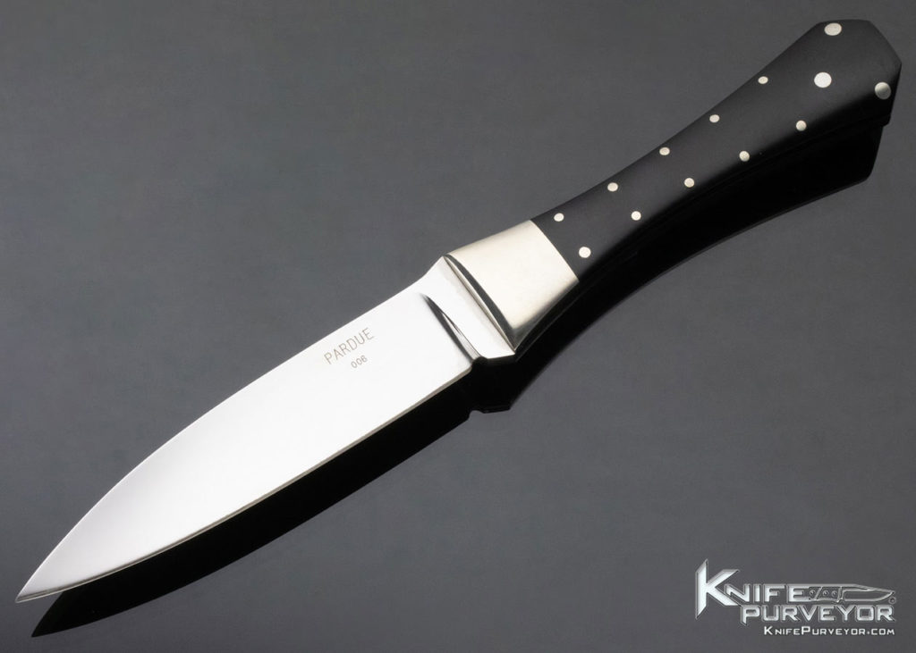 Mel Pardue Custom Knife African Blackwood and Nickel Silver Fixed Blade ...