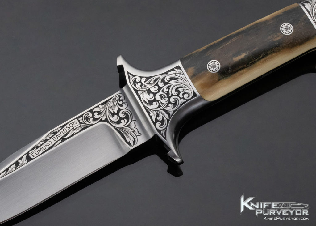 Edmund Davidson Custom Knife Jere Davidson Engraved Mammoth Integral ...
