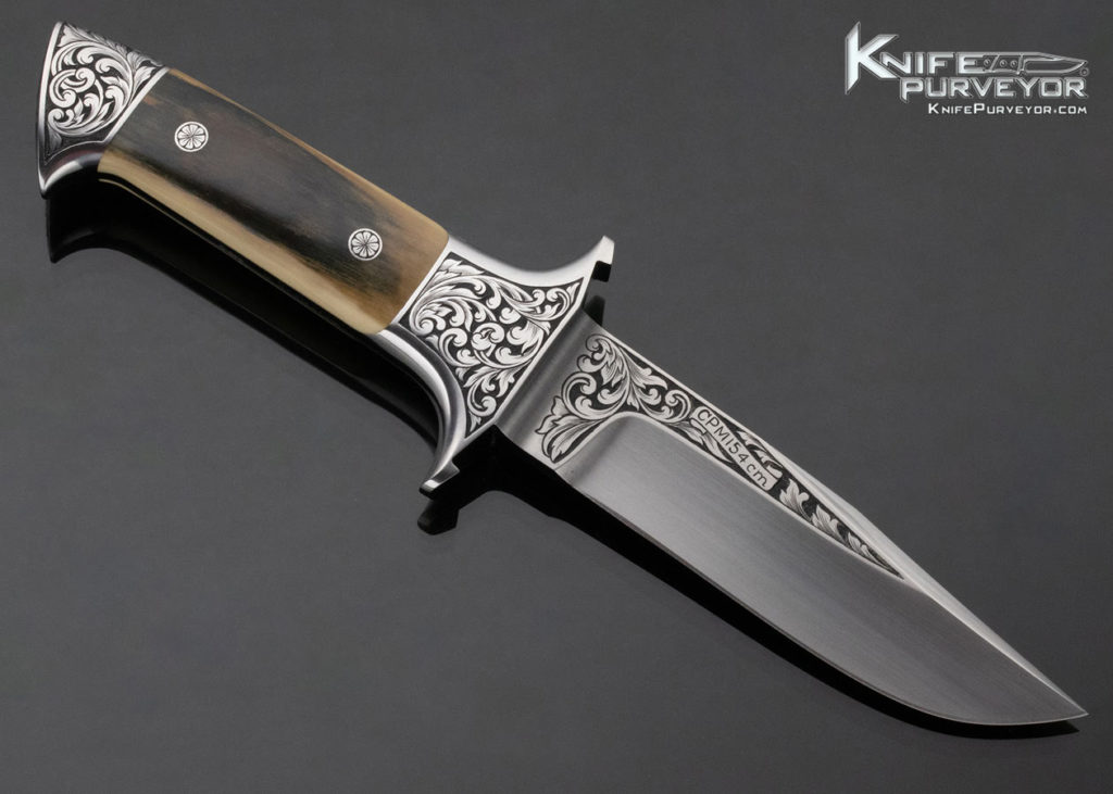 Edmund Davidson Custom Knife Jere Davidson Engraved Mammoth Integral ...