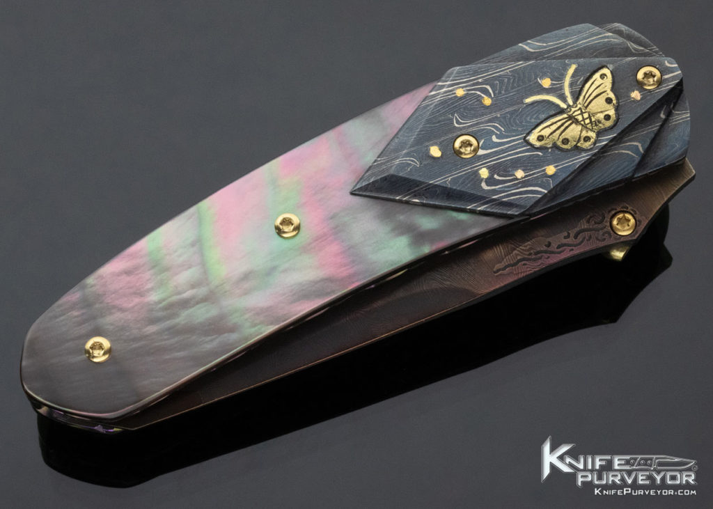 Glenn Waters Custom Knife Tahitian Black Lip Pearl with 18Kt Gold ...