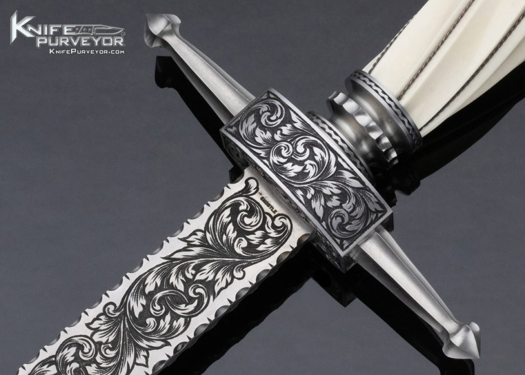 Ben Shostle Custom Knife Sole Authorship Engraved Bowie with Fluted ...