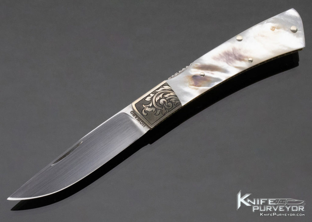 Durvyn Howard Custom Knife Pearl Front Lock Engraved by Lynton McKenzie ...