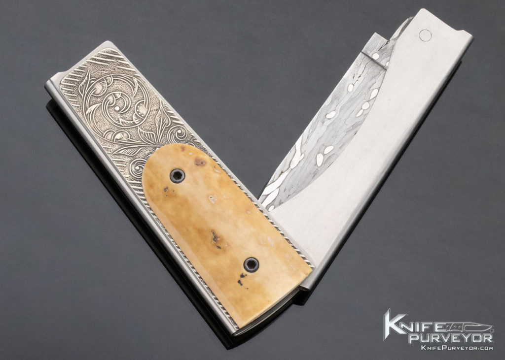 Gary Barnes Custom Knife Master Smith Damascus Engraved Mammoth Funny ...