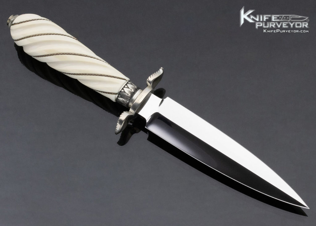 Buster Warenski Custom Knife Fluted Mammoth with Silver Wire Dagger ...