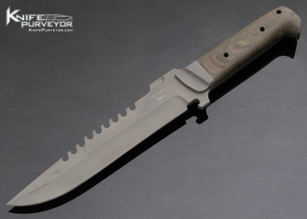 D. E. Casey Custom Knife Micarta and Bead Blasted Tactical Fixed Blade ...